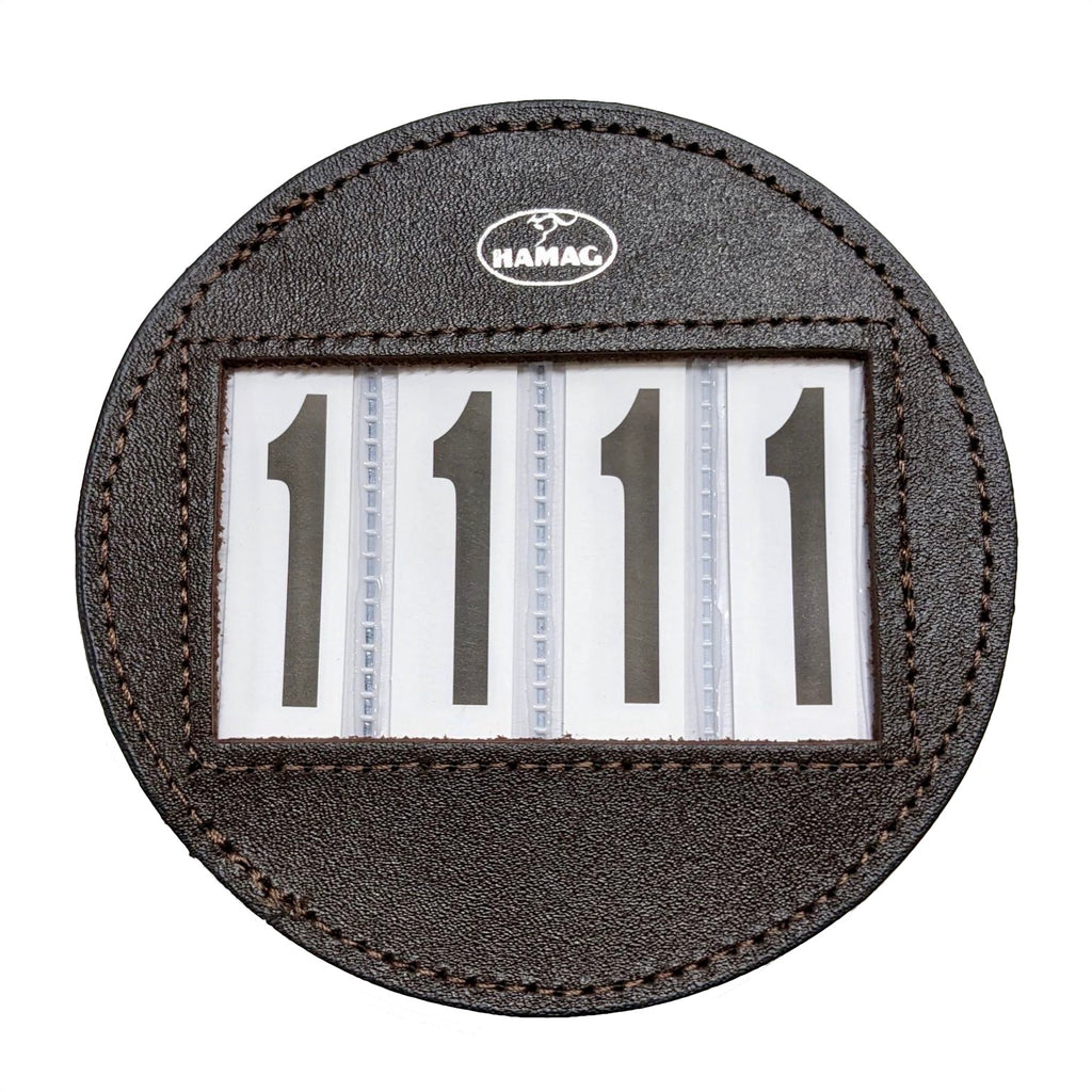 Hamag™ Leather Bridle Number Holders (Pair) - Round